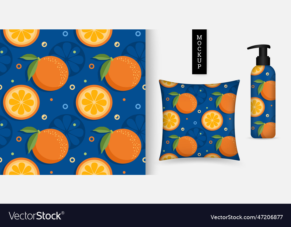 Orange fruit seamless pattern Royalty Free Vector Image