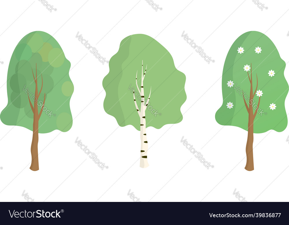 Set of trees Royalty Free Vector Image - VectorStock