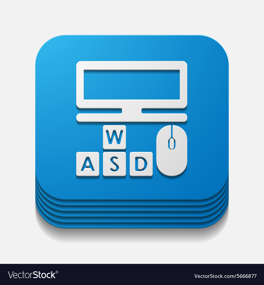 Square button computer Royalty Free Vector Image