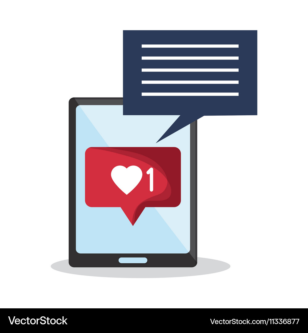 Tablet and bubble message design Royalty Free Vector Image