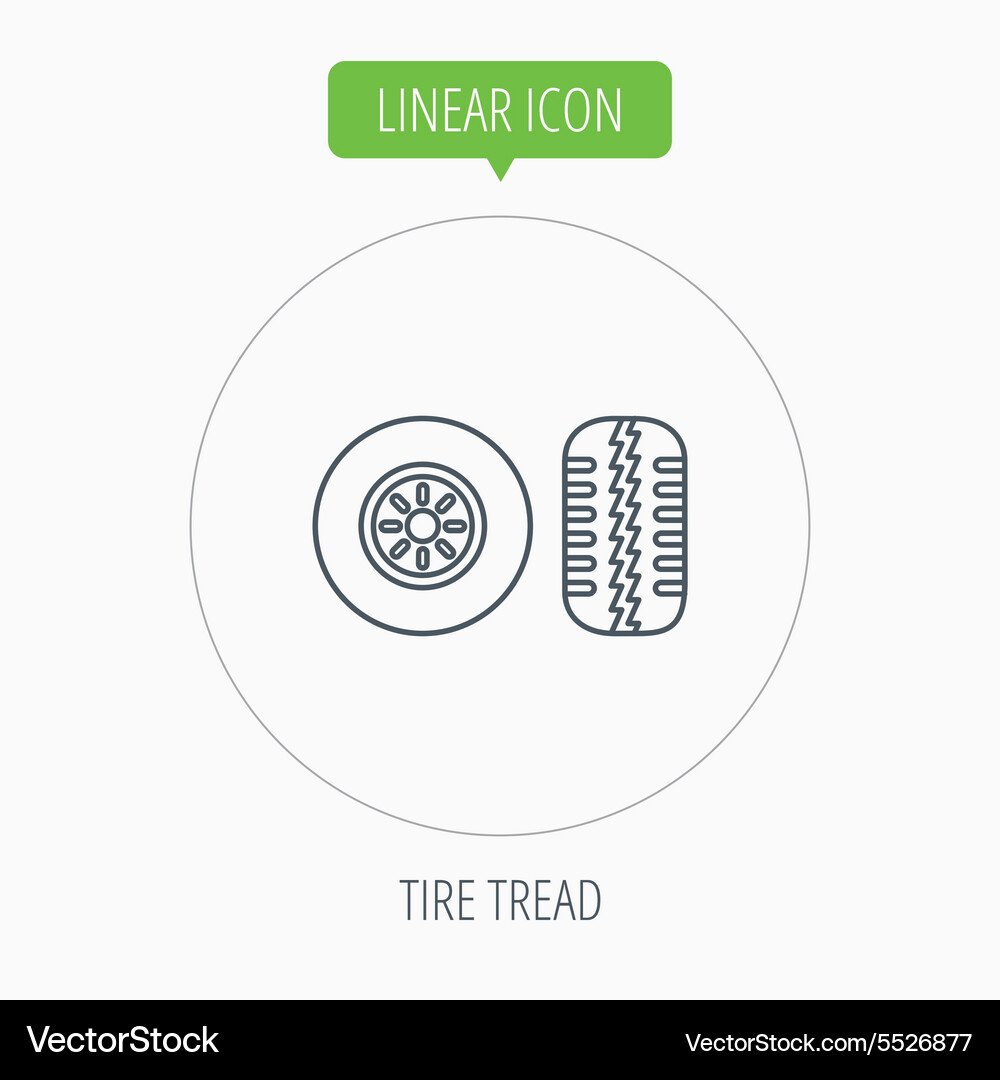 Tire tread icon car wheel sign Royalty Free Vector Image