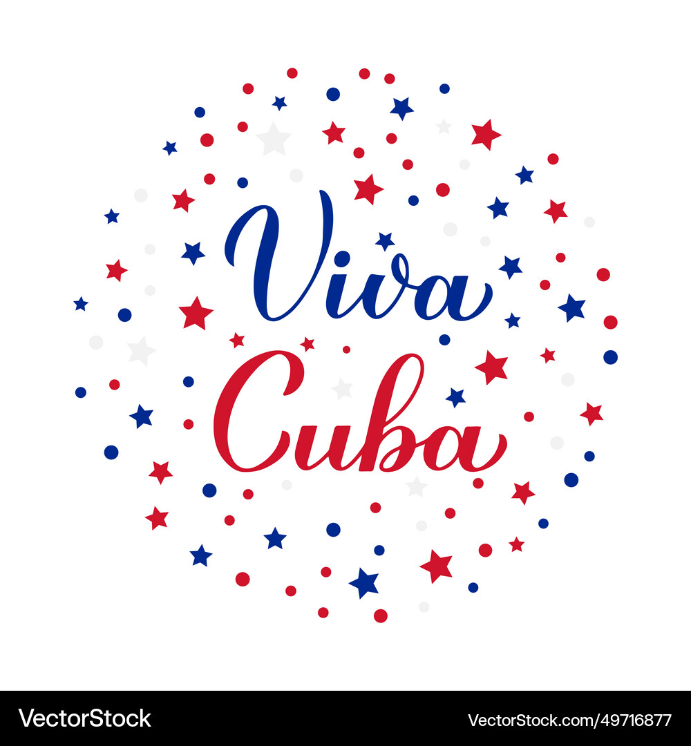 Viva cuba glory to in spanish calligraphy Vector Image