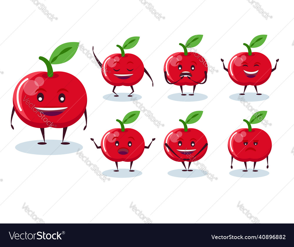 Apple set - character and emotions Royalty Free Vector Image