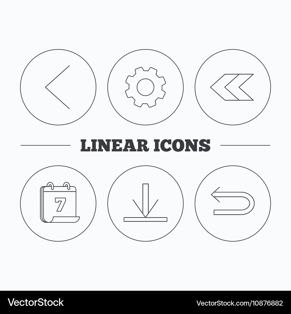 Arrows icons download back linear signs Royalty Free Vector