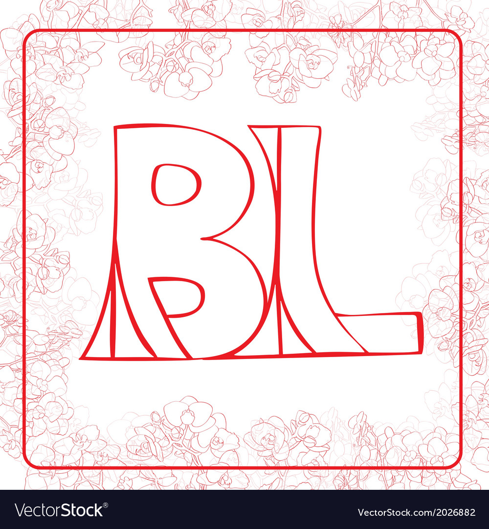 Bl monogram Royalty Free Vector Image - VectorStock
