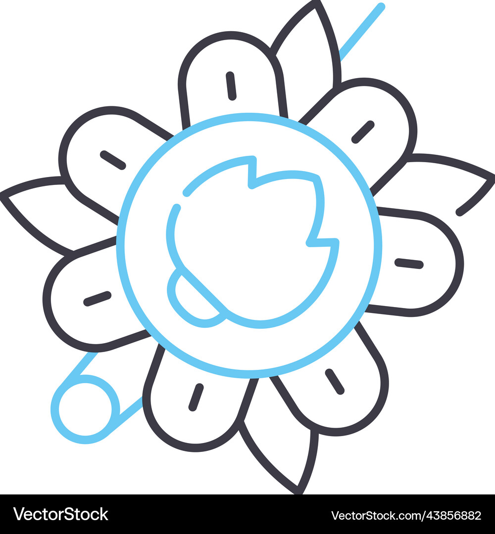 Brooch line icon outline symbol Royalty Free Vector Image