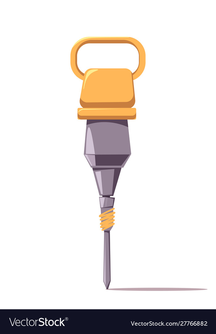 Construction jackhammer flat Royalty Free Vector Image