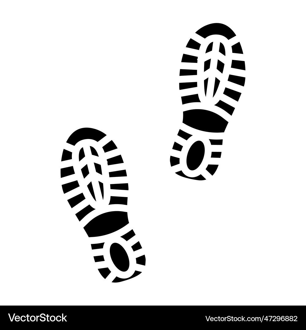 Footprint Silhouette - Shoe Print Royalty Free Vector Image