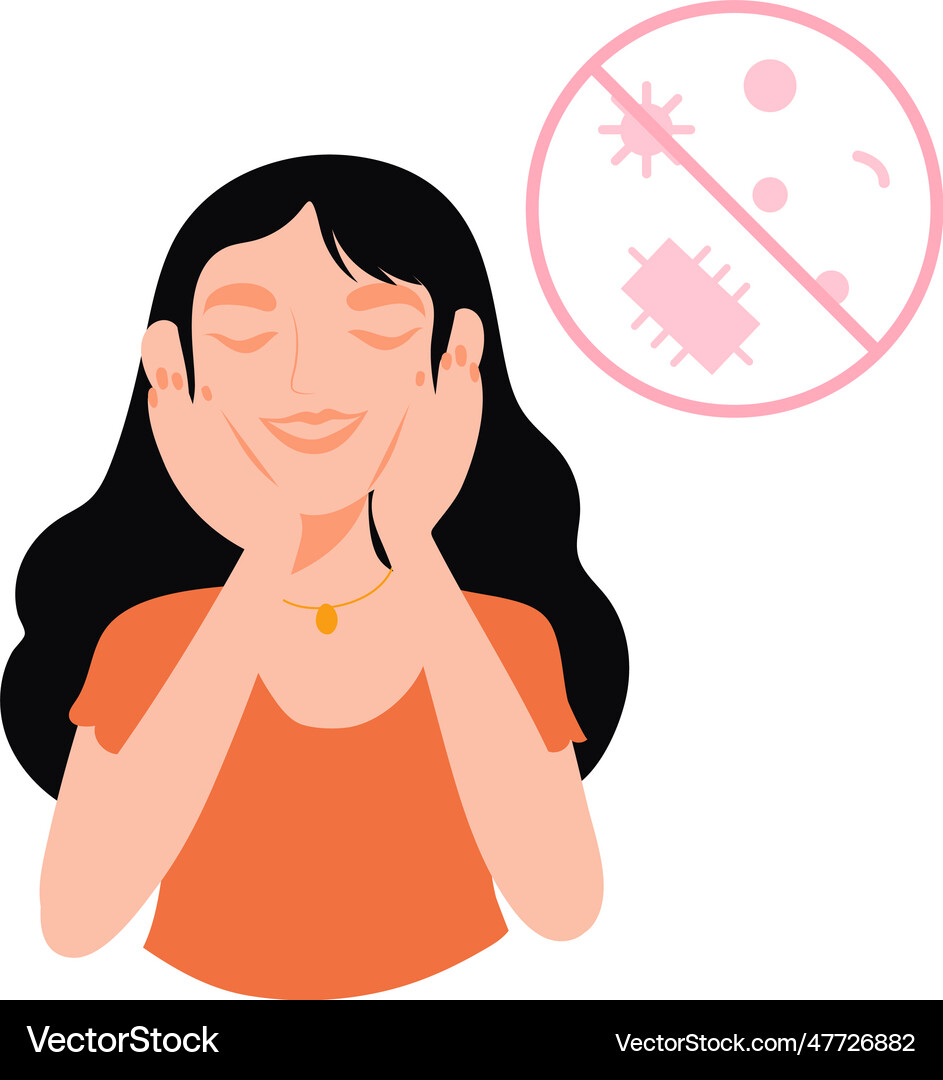 Girl has good skin Royalty Free Vector Image - VectorStock