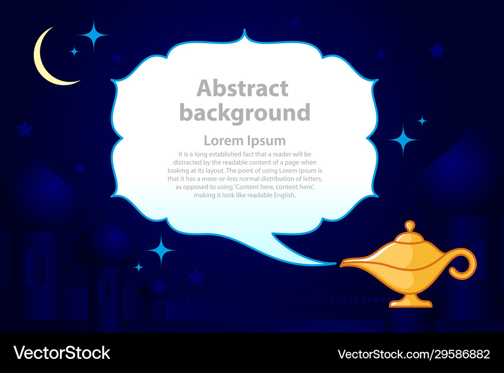 Magic genie lamp with smoke with place for text Vector Image