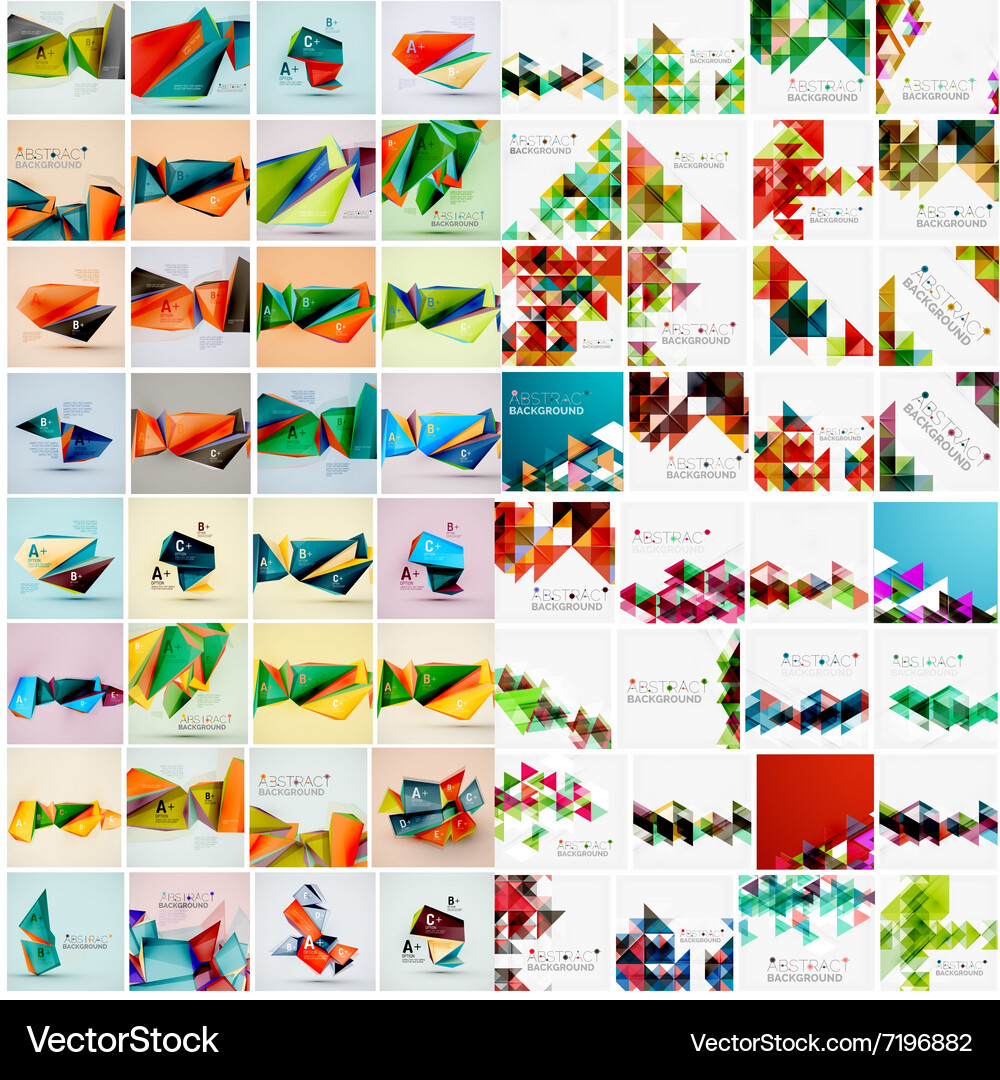 Mega set of various style geometrical templates Vector Image