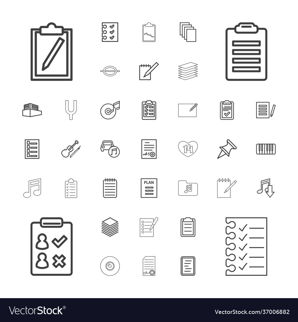 Note icons Royalty Free Vector Image - VectorStock
