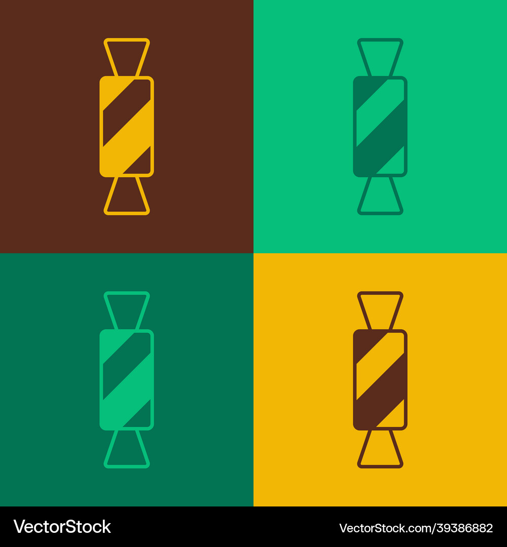 Pop art candy icon isolated on color background Vector Image
