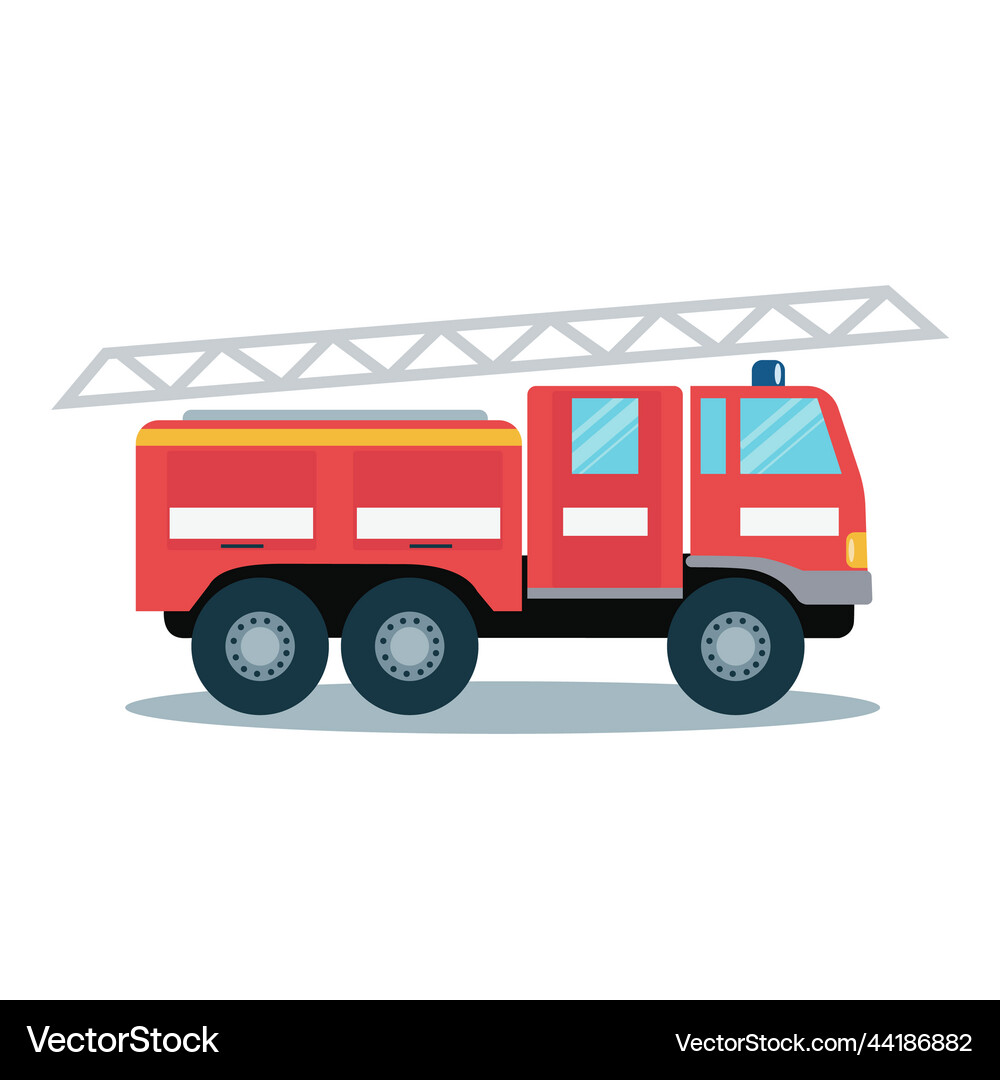 Red fire engine emergency rescue truck isolated Vector Image