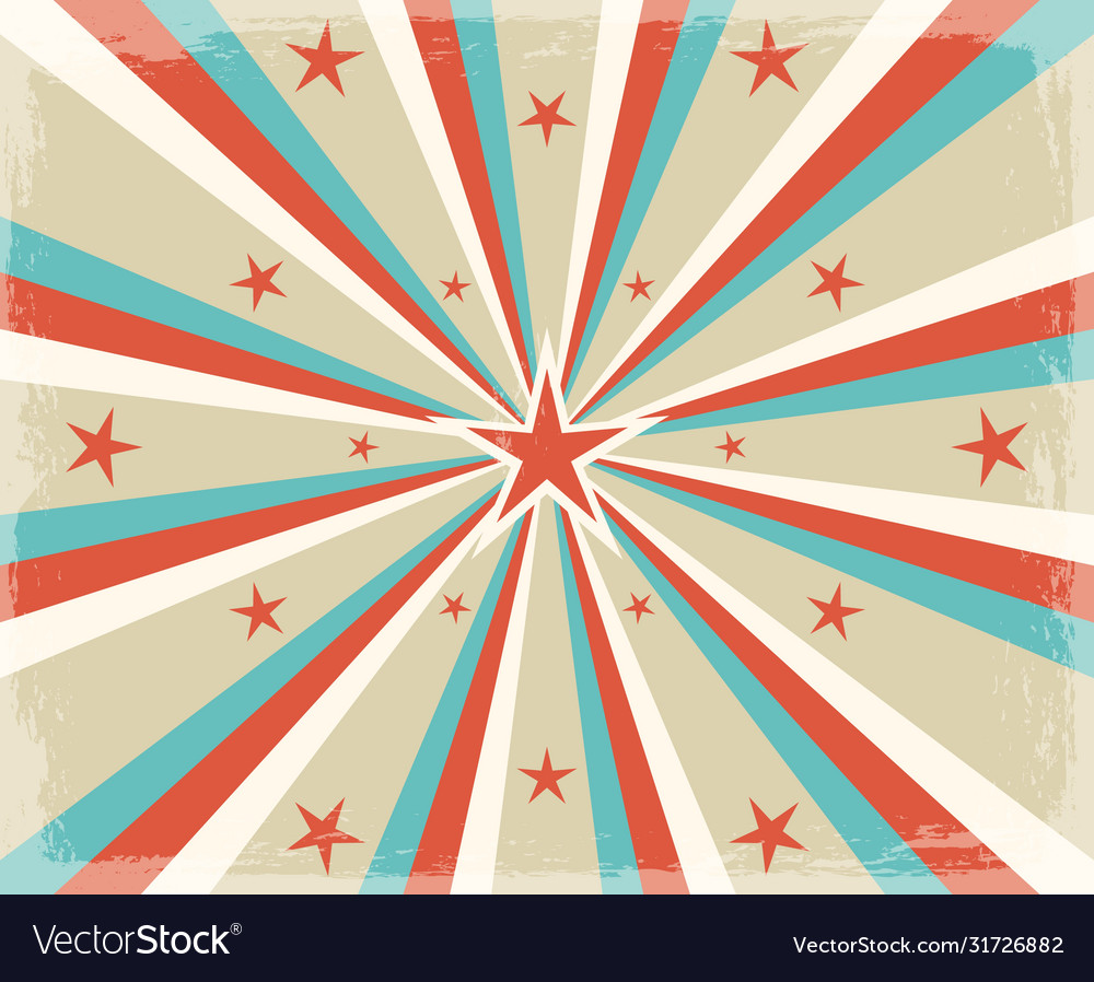 Retro circus radial rays background Royalty Free Vector
