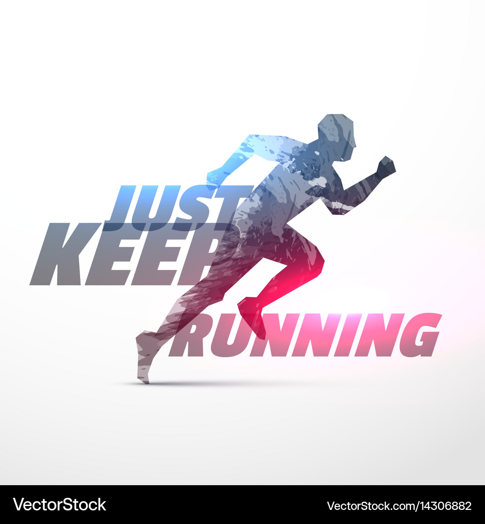 Running person mde with made with grunge Vector Image