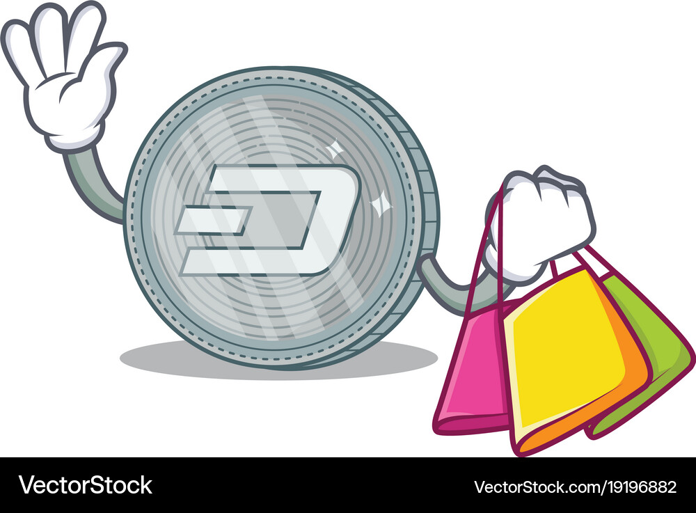 Shopping dash coin character cartoon Royalty Free Vector