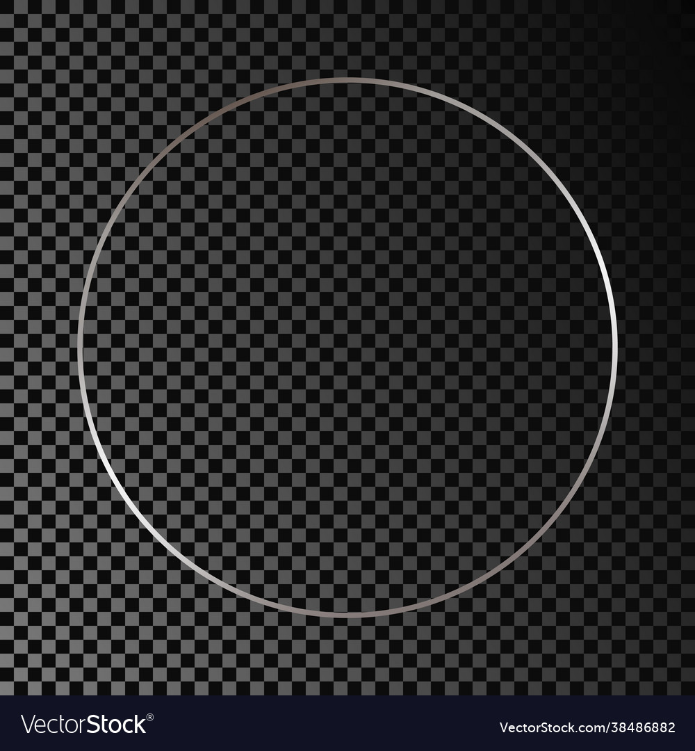 Silver glowing circle frame Royalty Free Vector Image
