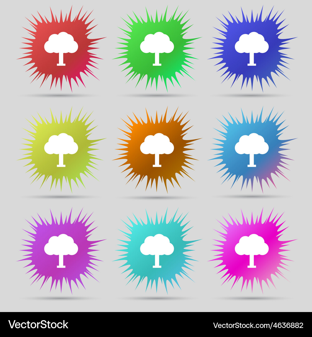 Tree forest icon sign a set of nine original Vector Image
