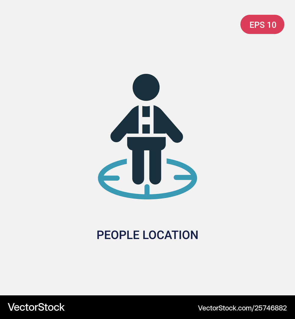 Two color people location icon from people Vector Image