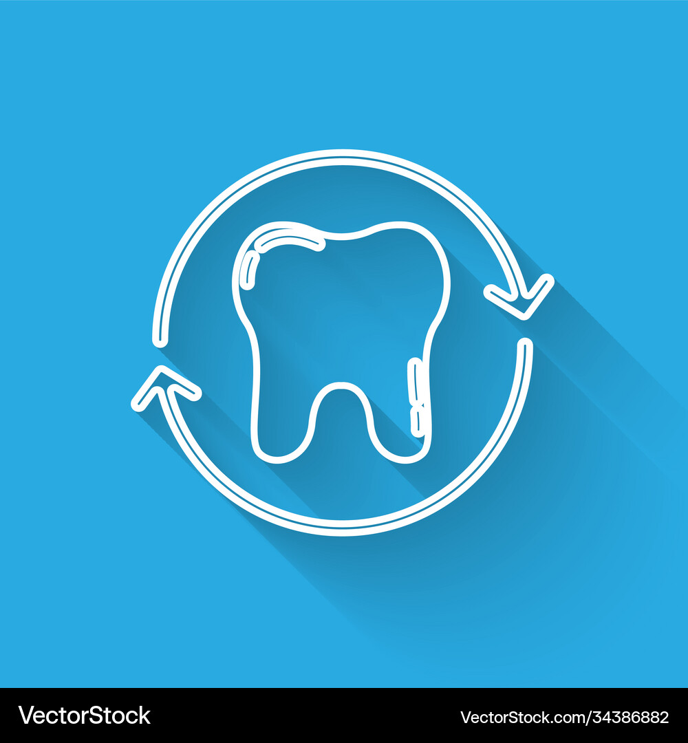 White line tooth whitening concept icon isolated Vector Image