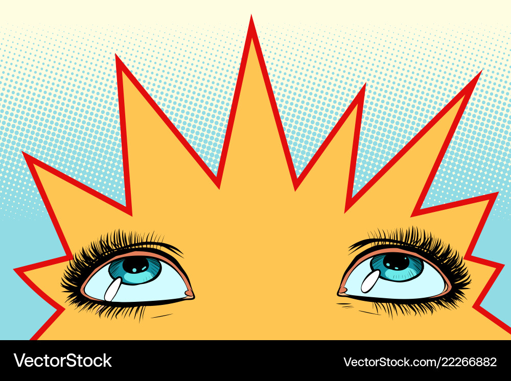 Women eyes look up Royalty Free Vector Image - VectorStock