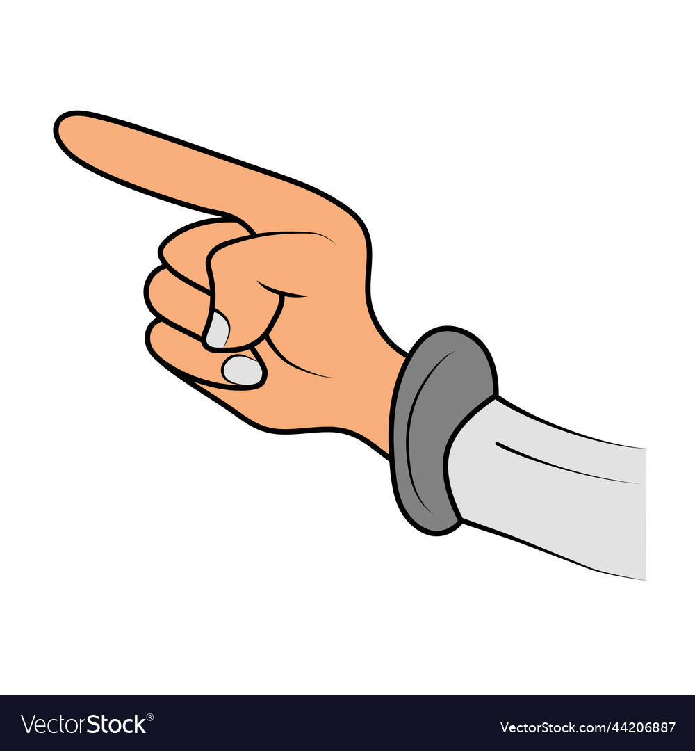 Cartoon finger hand click comic cursor pointer Vector Image