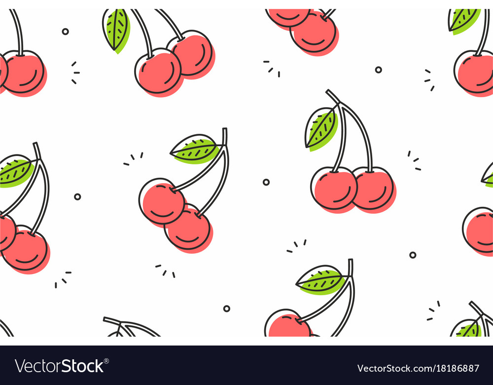Cherry seamless pattern Royalty Free Vector Image