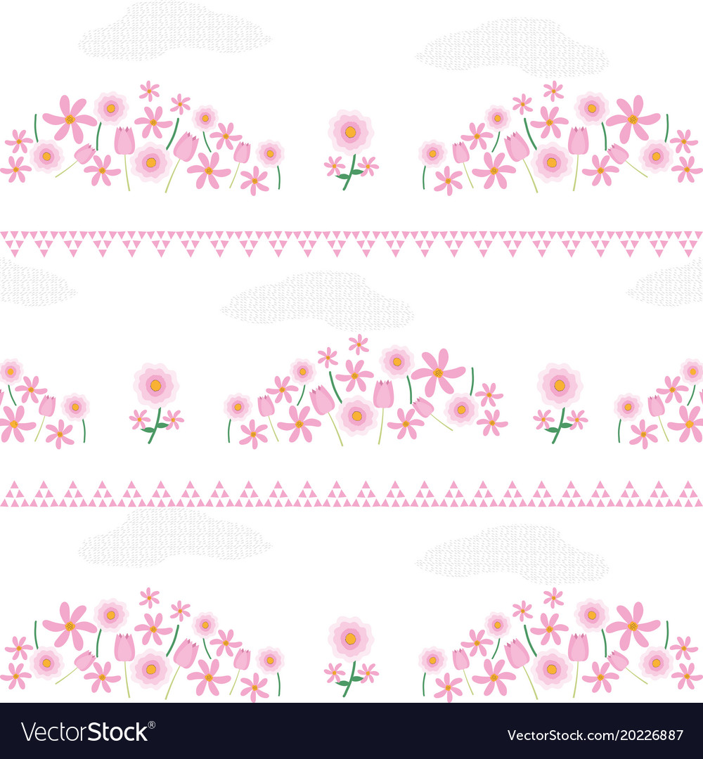 Cute flowers pattern background Royalty Free Vector Image
