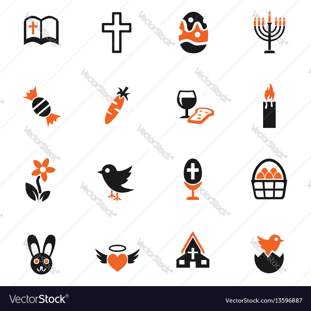 Easter icon set Royalty Free Vector Image - VectorStock