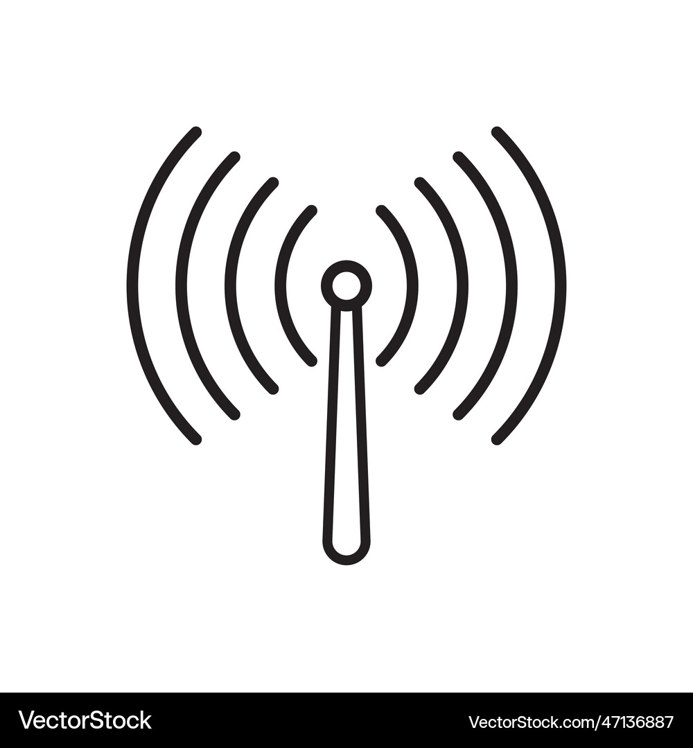 Editable icon of wireless isolated on white Vector Image