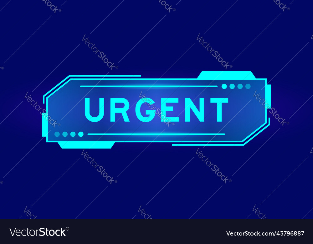 Futuristic hud banner that have word urgent Vector Image
