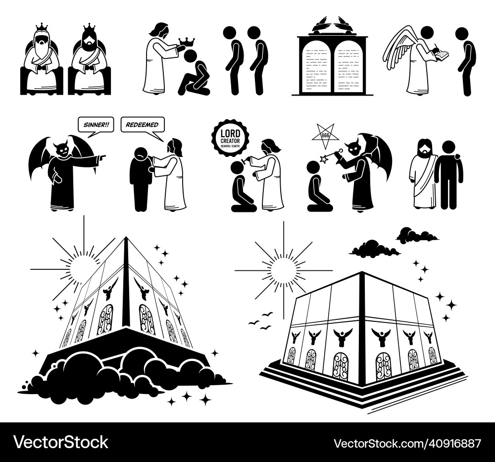 Judgment day or final of reckoning and new Vector Image