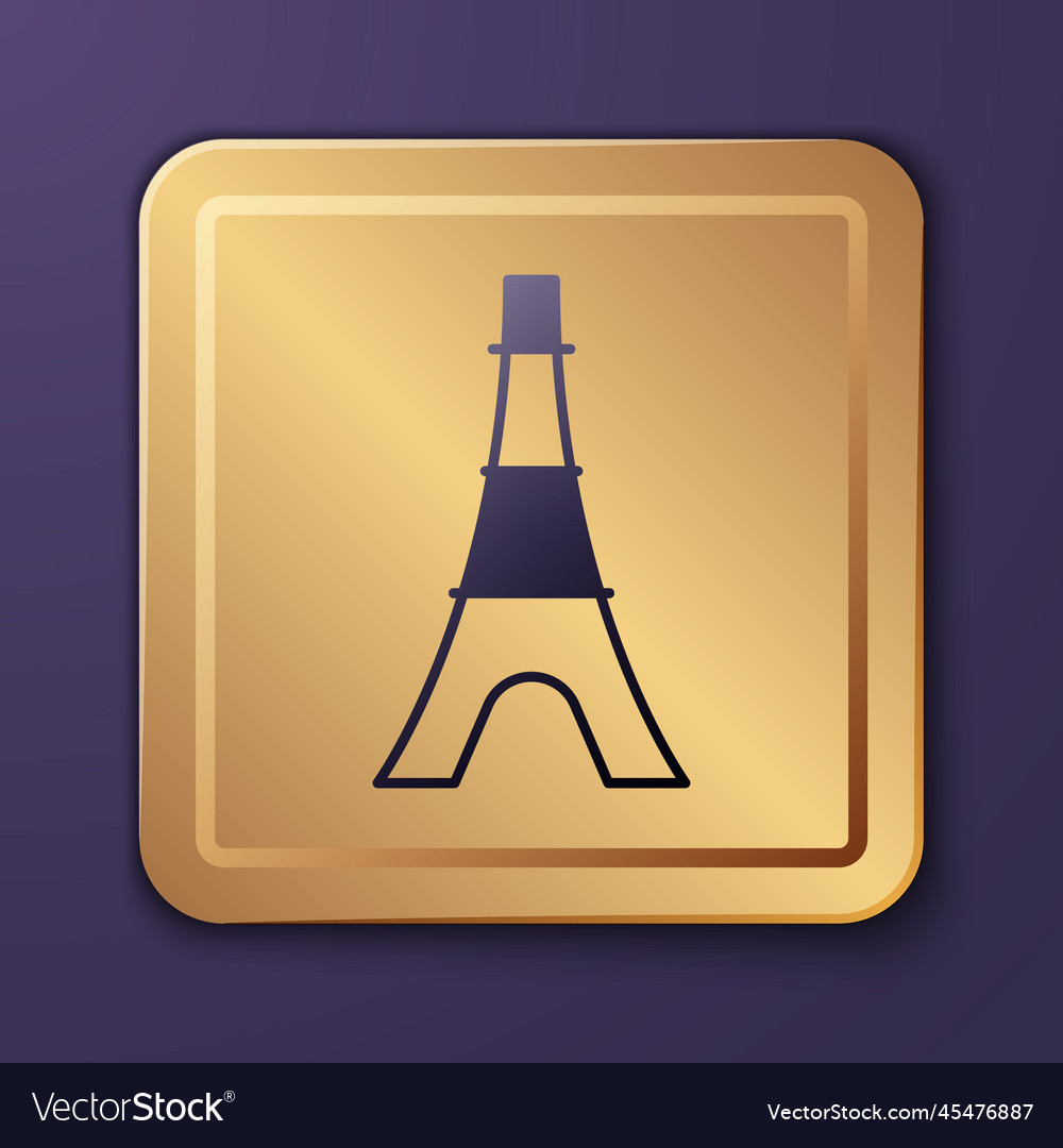 Purple eiffel tower icon isolated on Royalty Free Vector