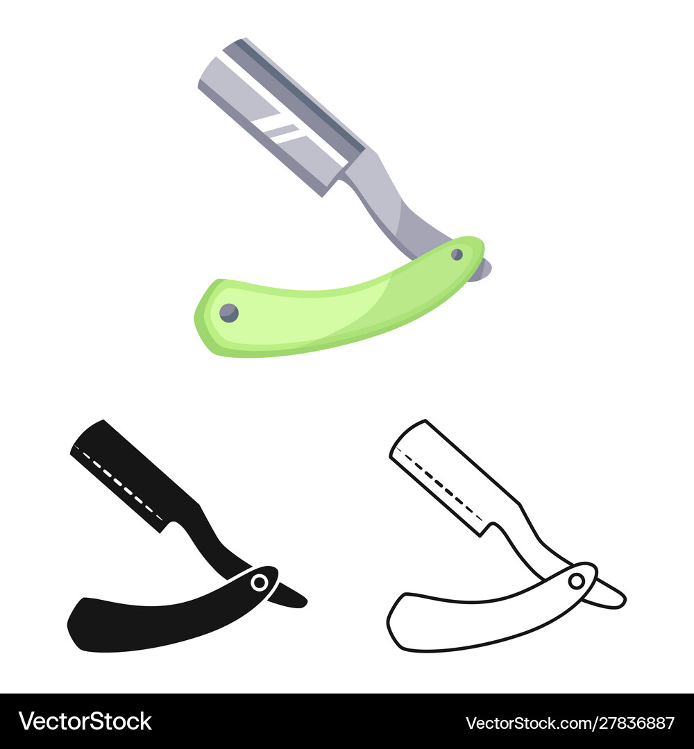 Razor and blade sign set Royalty Free Vector Image