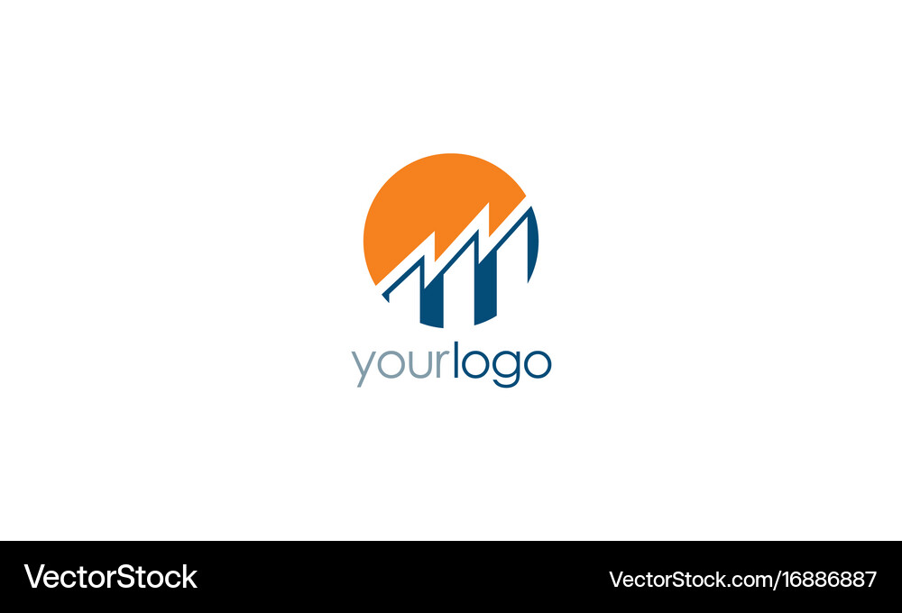Round business finance logo Royalty Free Vector Image