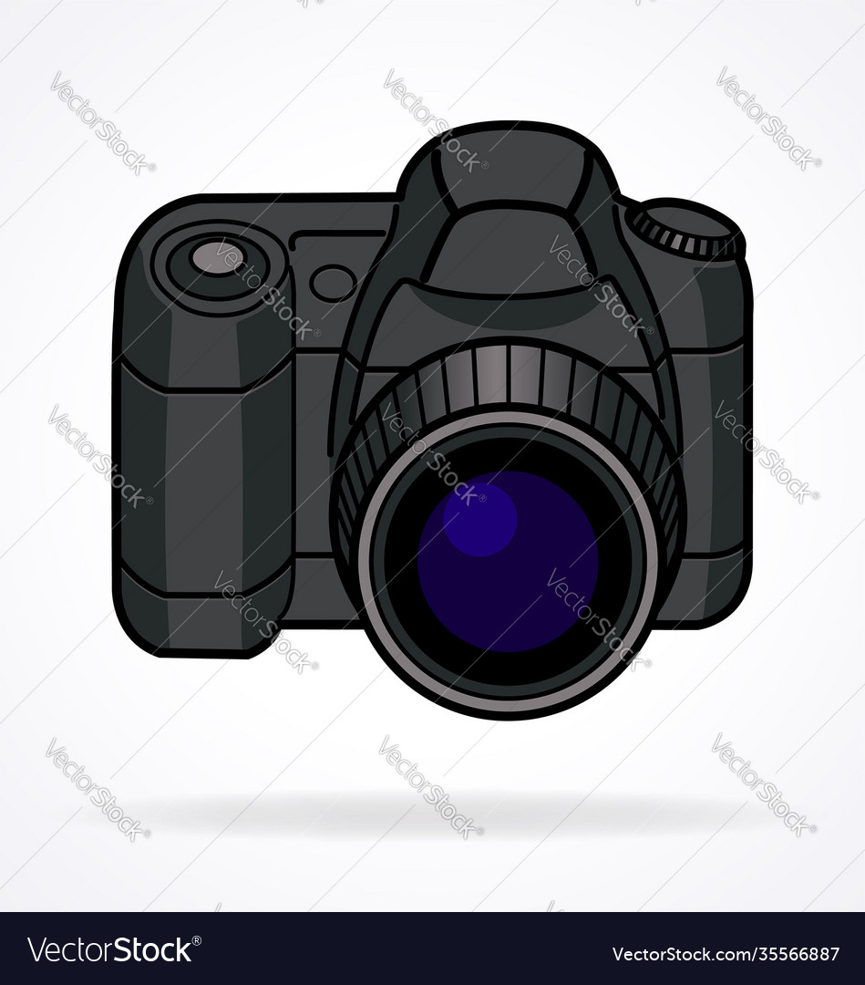 Simple cartoon dslr camera Royalty Free Vector Image