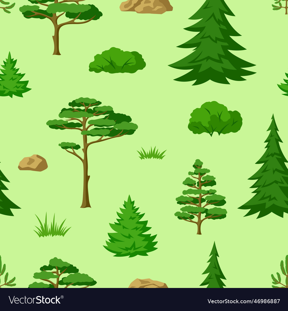Spring or summer forest pattern background with Vector Image