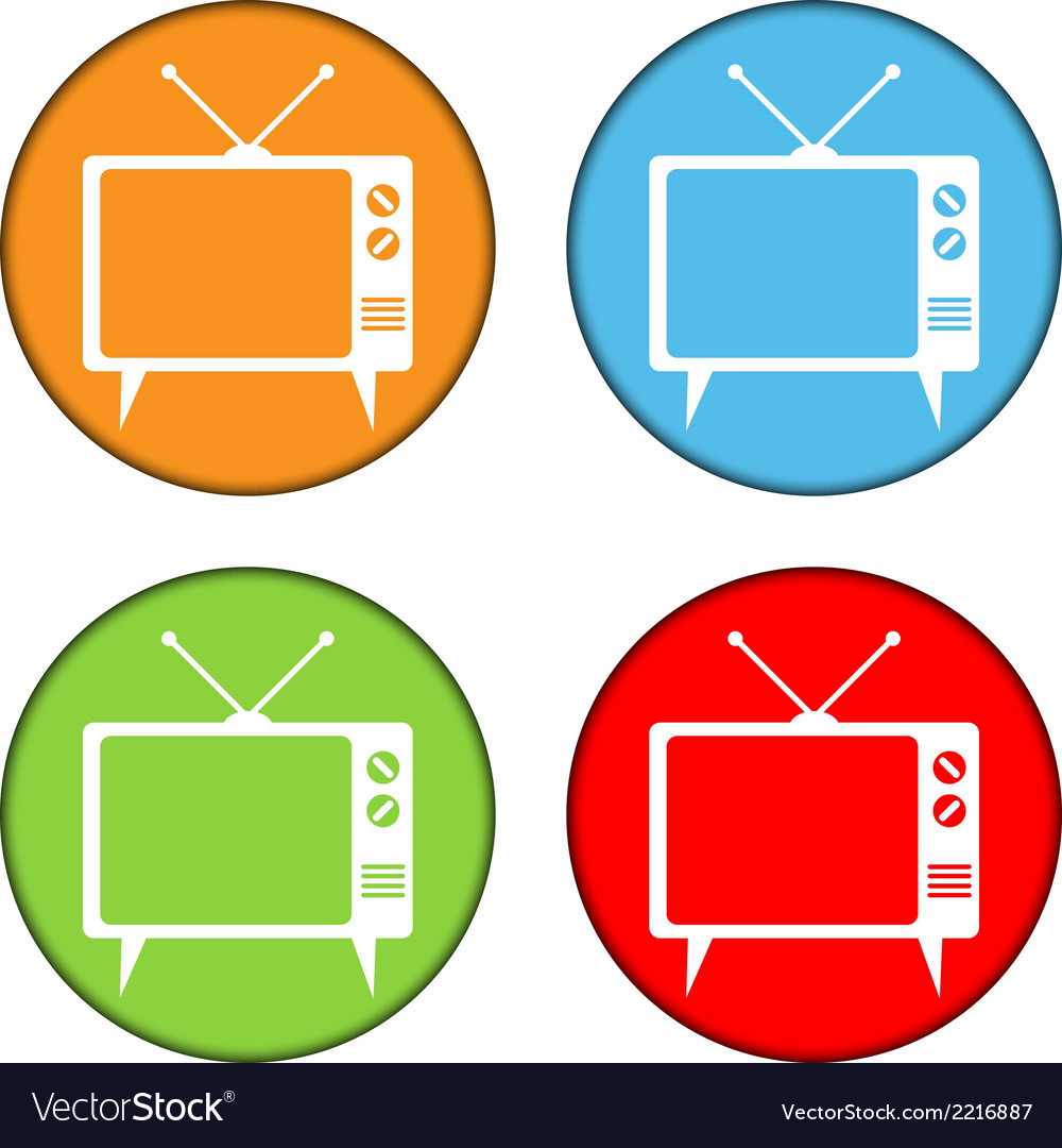 Tv button set Royalty Free Vector Image - VectorStock