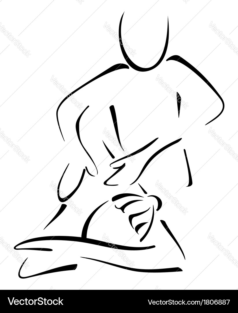 Woman Receiving Back Massage Royalty Free Vector Image