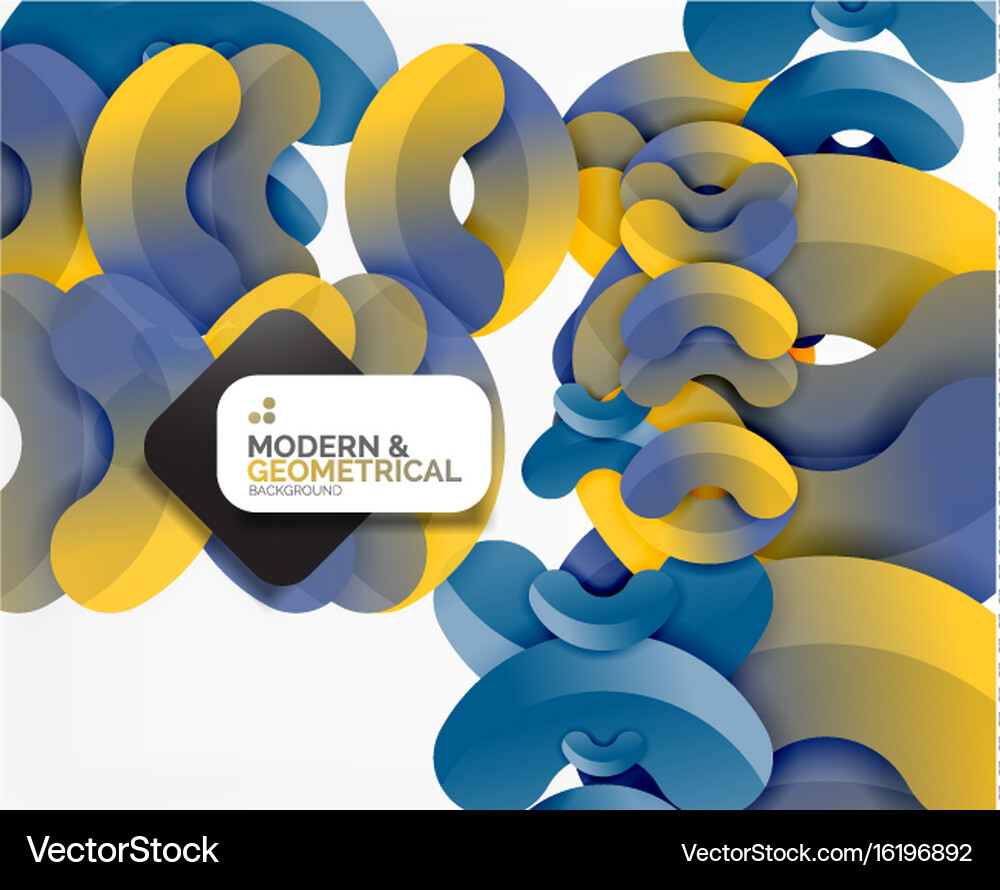 Abstract color geometric round shapes on white Vector Image
