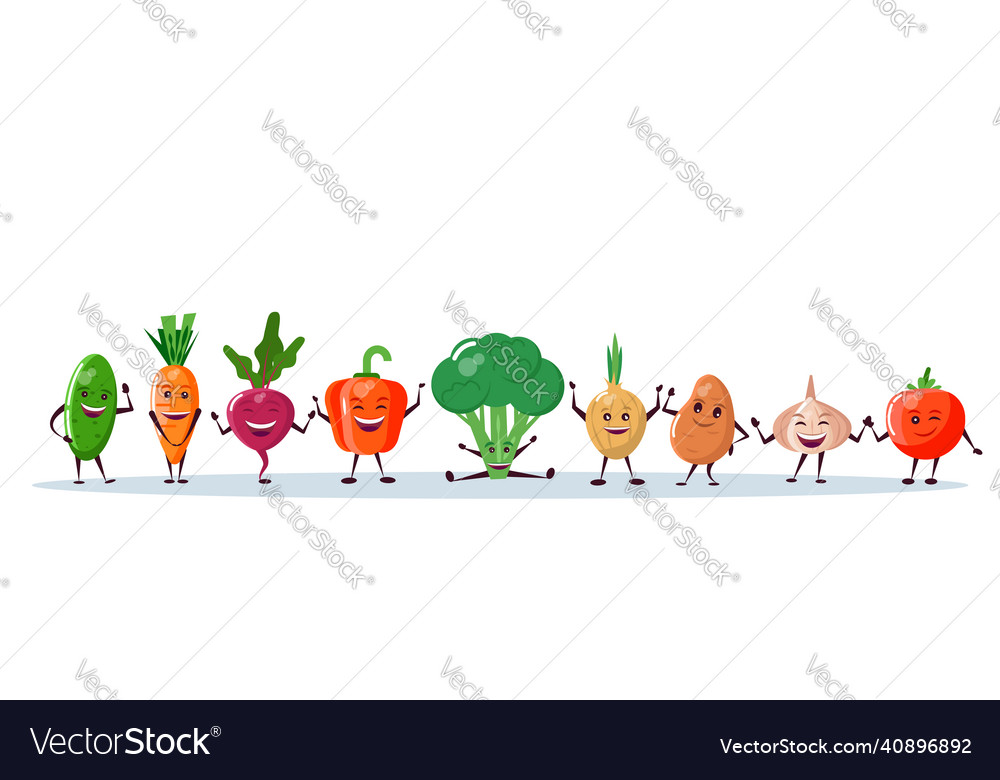 Character vegetables Royalty Free Vector Image