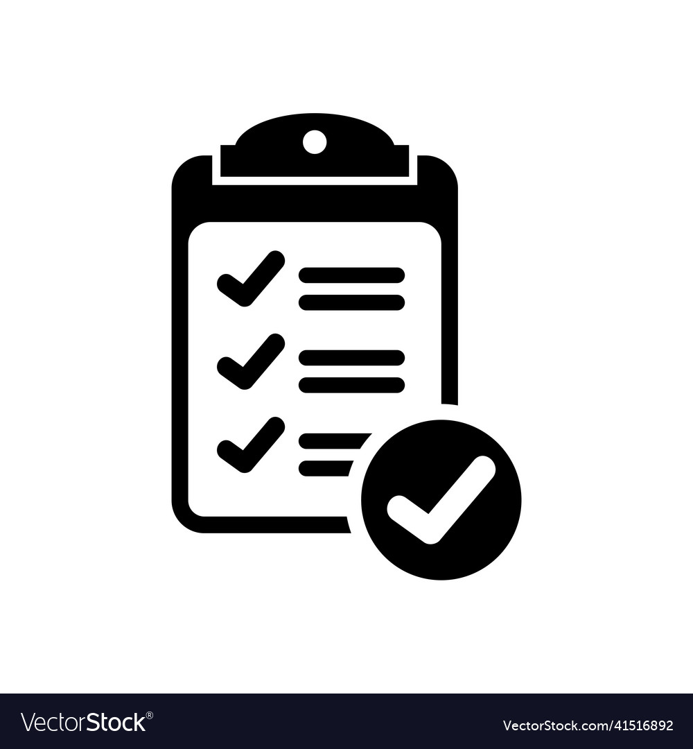 Checklist icon black isolated for graphic and web Vector Image