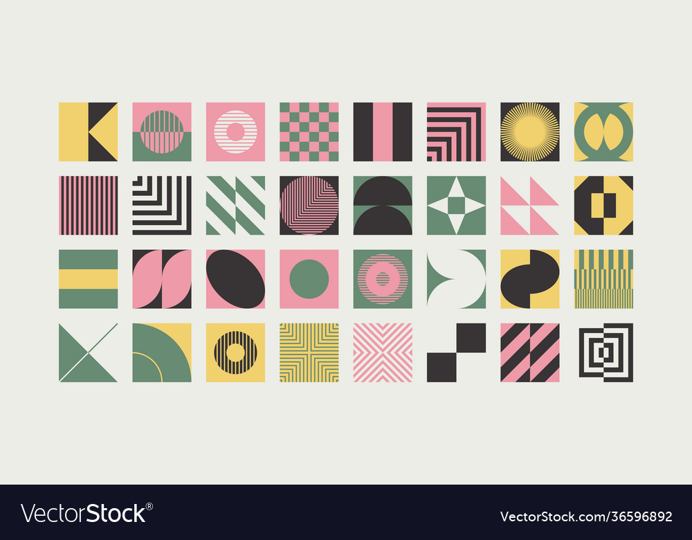 Collection abstract geometric shapes Royalty Free Vector