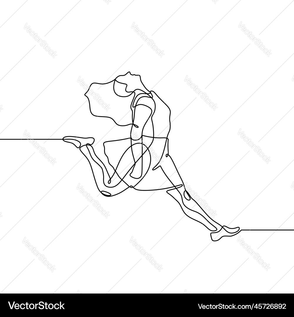 Continuous line drawing of woman dancing Vector Image