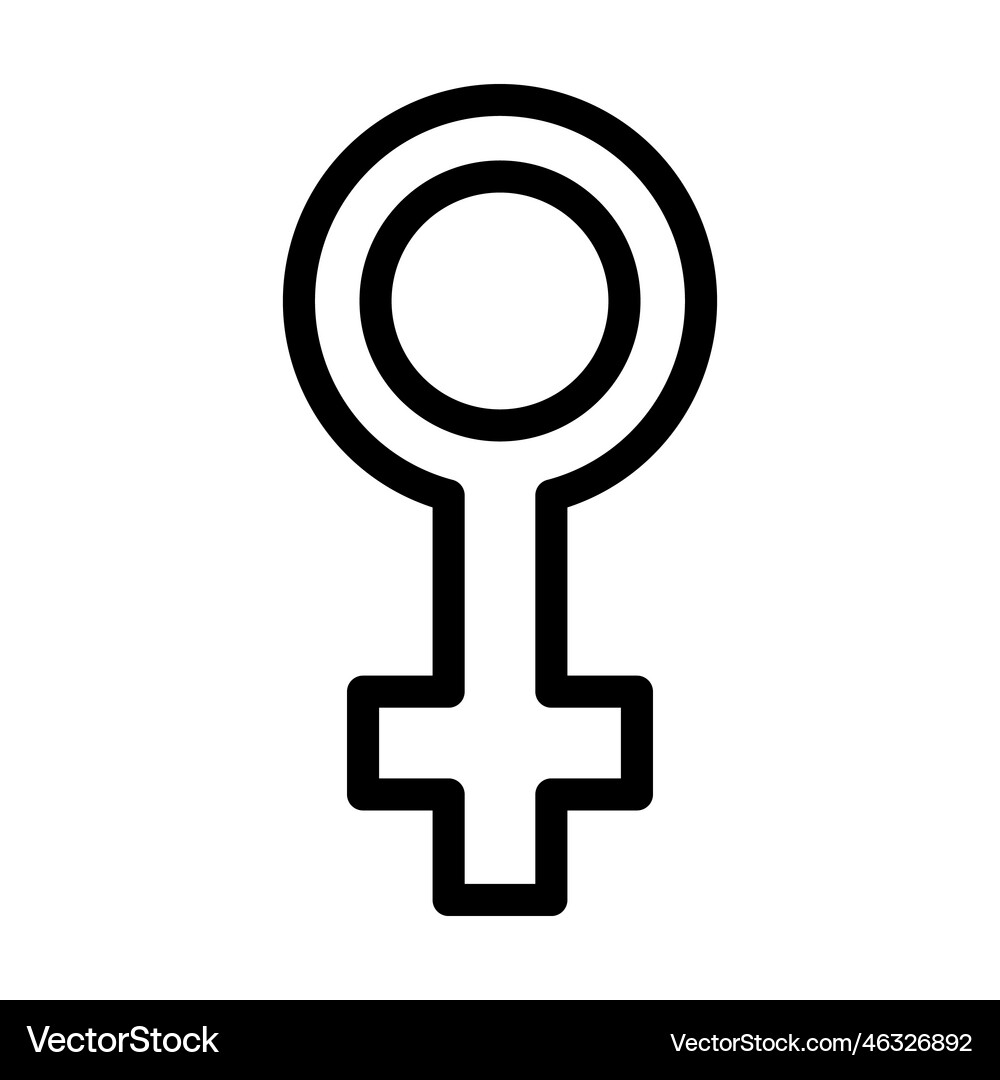 Female symbol thick line icon for personal Vector Image