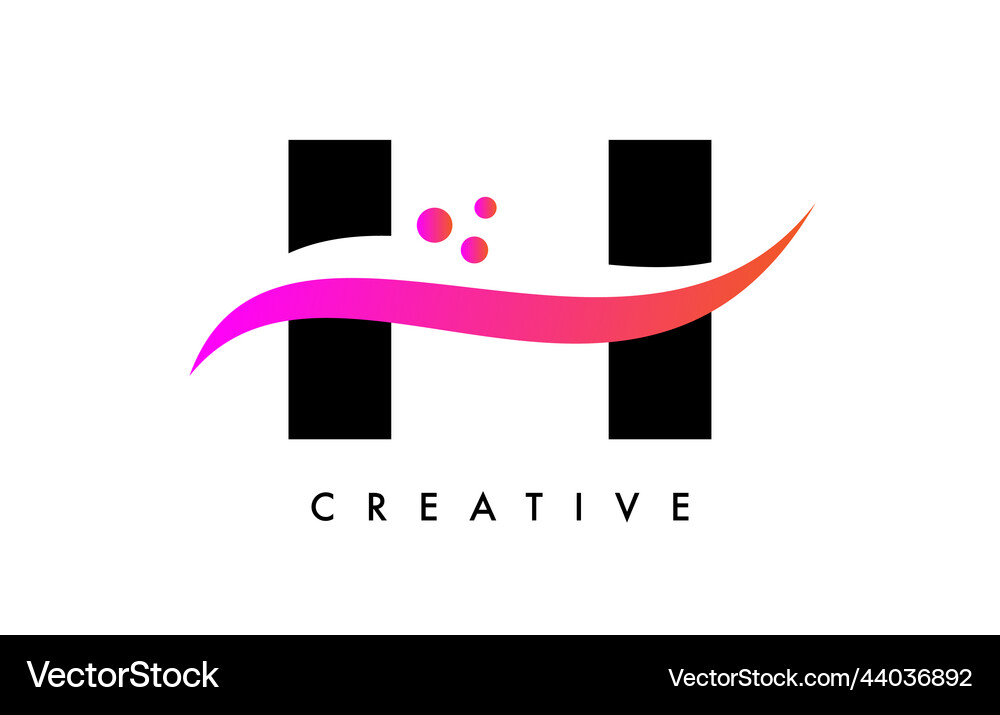 H letter logo design with elegant creative swoosh Vector Image