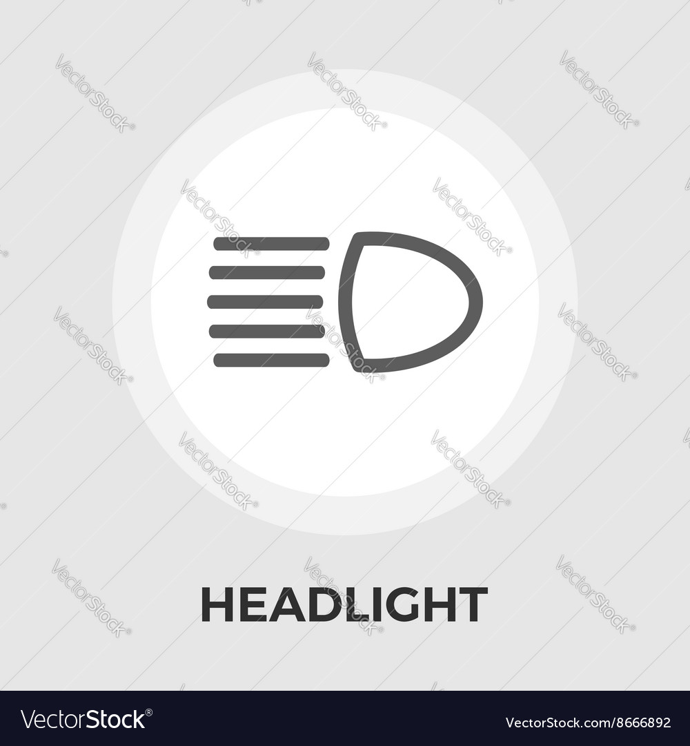 Headlight flat icon Royalty Free Vector Image - VectorStock