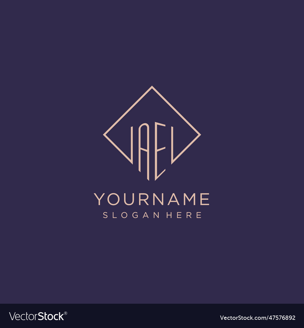 Initials ae logo monogram with rectangle style Vector Image