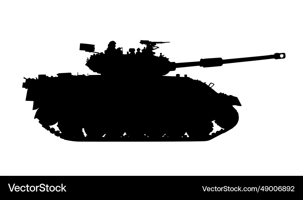 Modern heavy tank military silhouette Royalty Free Vector